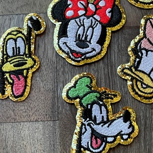 Glitter Mickey Mouse and Friends Patch-disney Glitter Patch-mickey Mouse-minnie Mouse-goofy ...