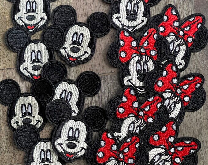 2 Inch-iron on Patch-disney Patches-mickey Mouse-minnie Mouse-disney ...
