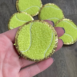 Iron on Patch-tennis Patch Chenille Patch Gold Glitter Patch-tennis ...