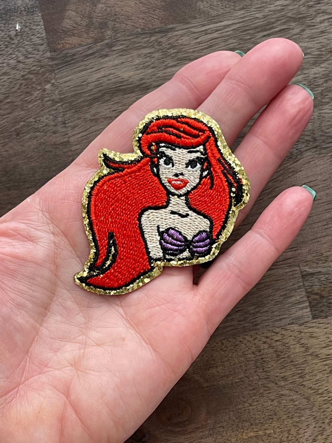 IRON ON Little Mermaid Ariel Embroidered Patch Disney Princess Patches ...