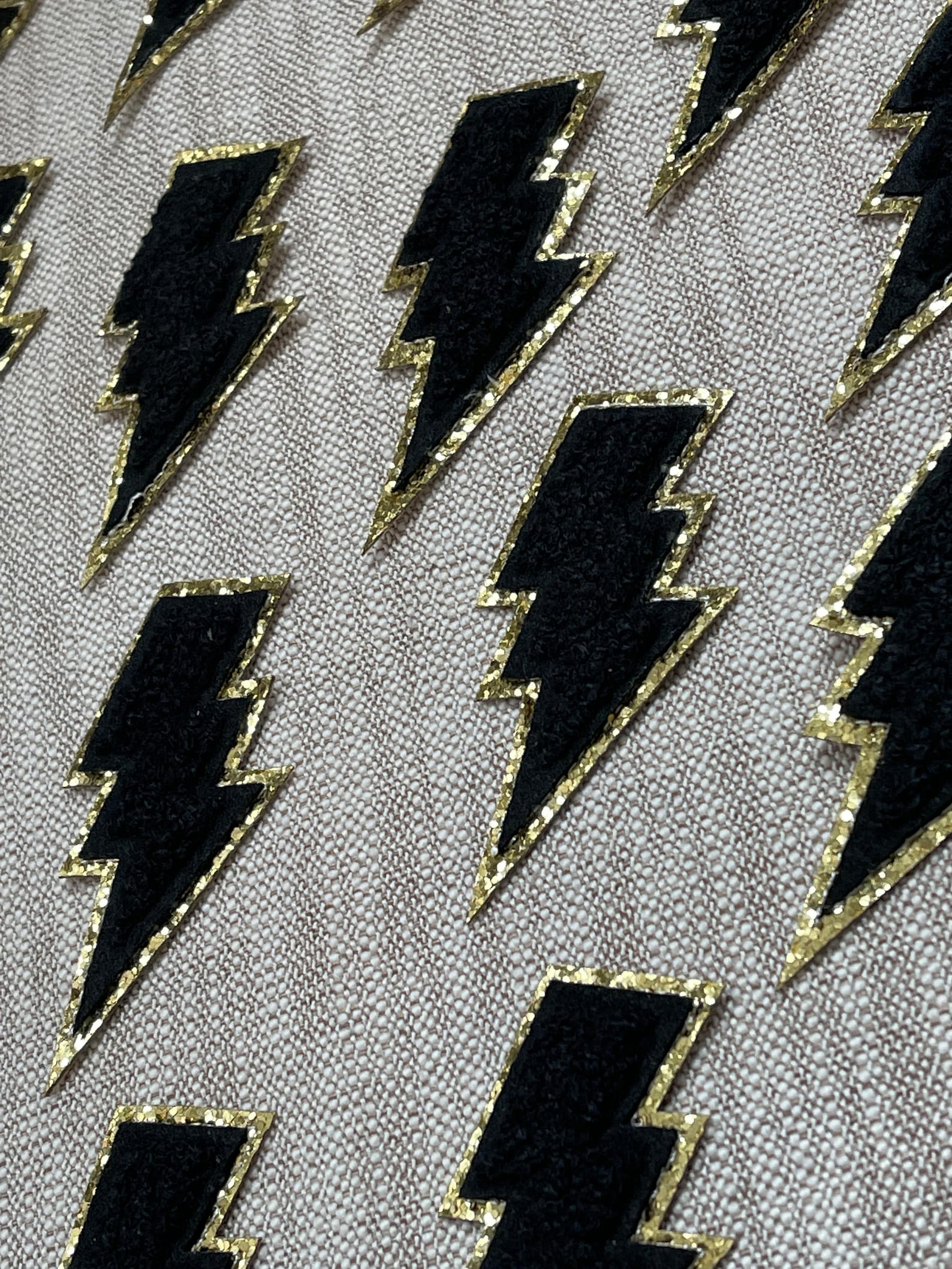IRON On-black Lightning Bolt Patch-chenille Patch-diy-jacket - Etsy