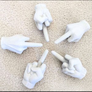 Unapologetically Bold Cement Middle Finger Ornament: Edgy Home Decor ...