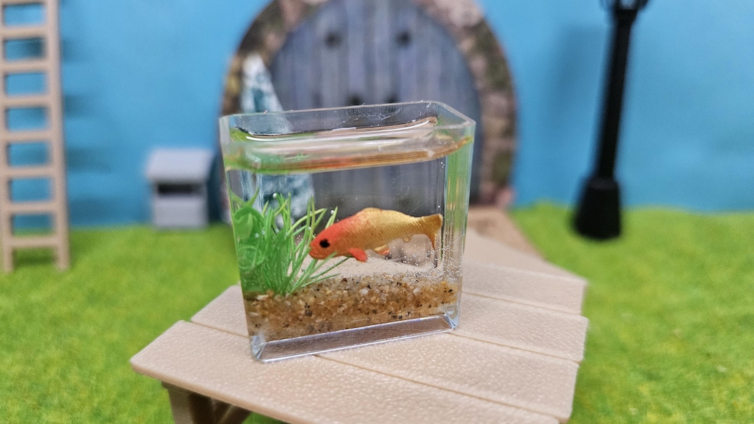 Mini Aquarium in 1/12 Scale as an Accessory for Gnomes or Dollhouses ...