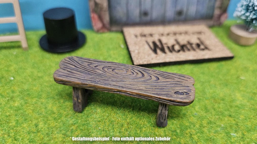 Mini Gnome Bench as an Accessory for Gnome Door or Wooden Bench for ...