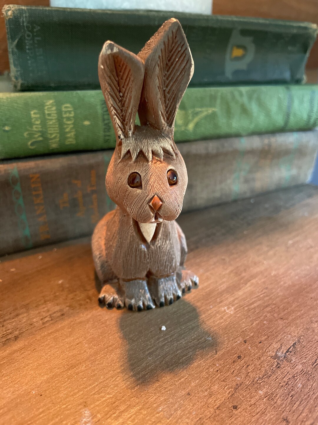 Vintage Artesian Rinconda Carved Resin Brown Rabbit With Long Ears - Etsy