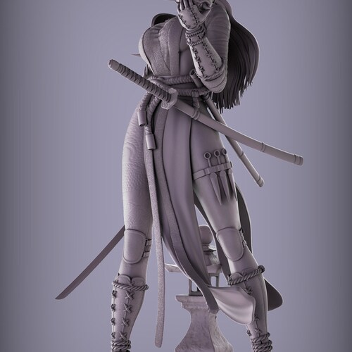 Samurai and Katana 3D STL Print File - Etsy