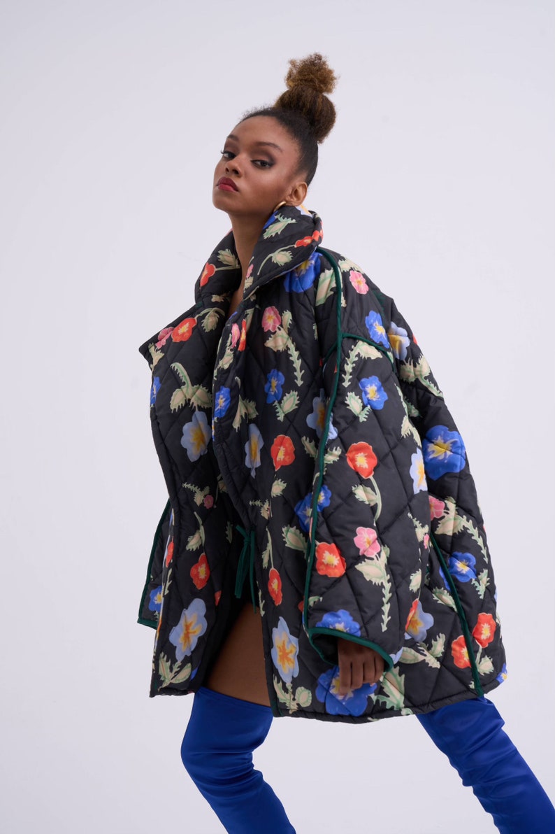 Flower Powers Puff Jacket - Etsy