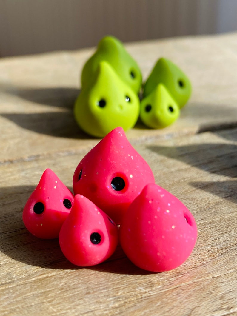 Tiny Cute Blobs, Micro Miniature, Handmade Clay Creature Figurine, Desk ...