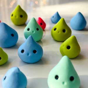 Tiny Cute Blobs, Micro Miniature, Handmade Clay Creature Figurine, Desk ...