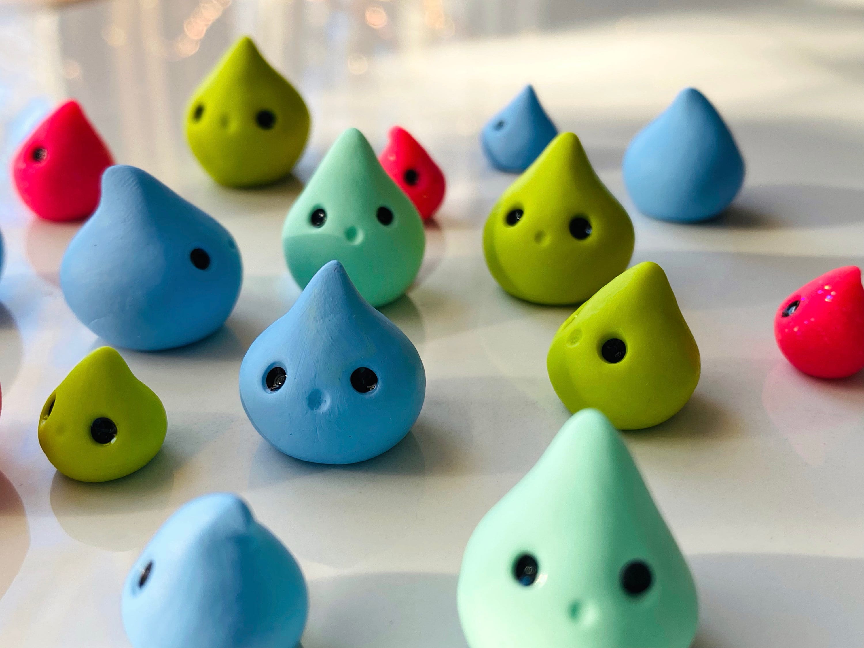 Tiny Cute Blobs, Micro Miniature, Handmade Clay Creature Figurine, Desk ...
