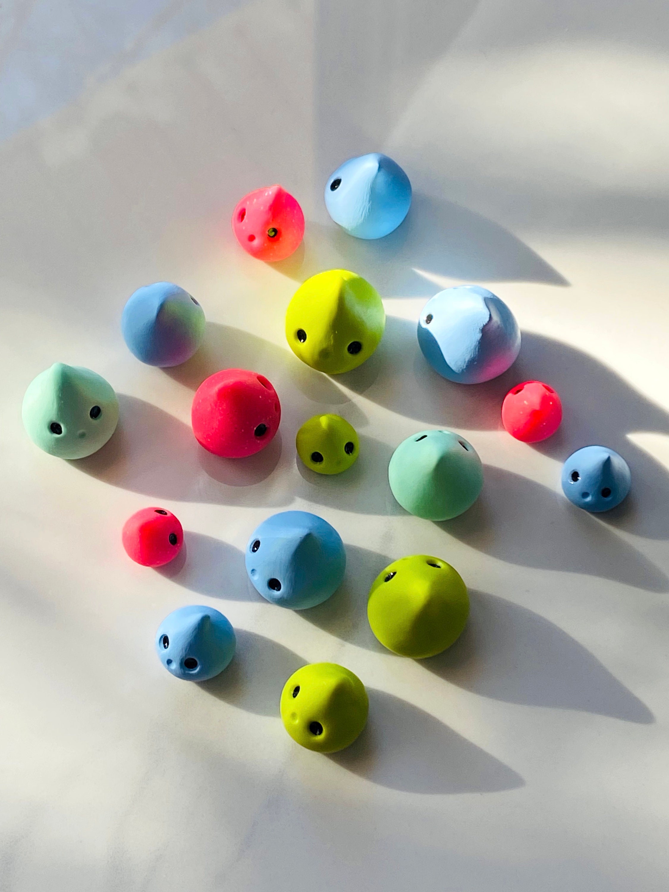 Tiny Cute Blobs, Micro Miniature, Handmade Clay Creature Figurine, Desk ...