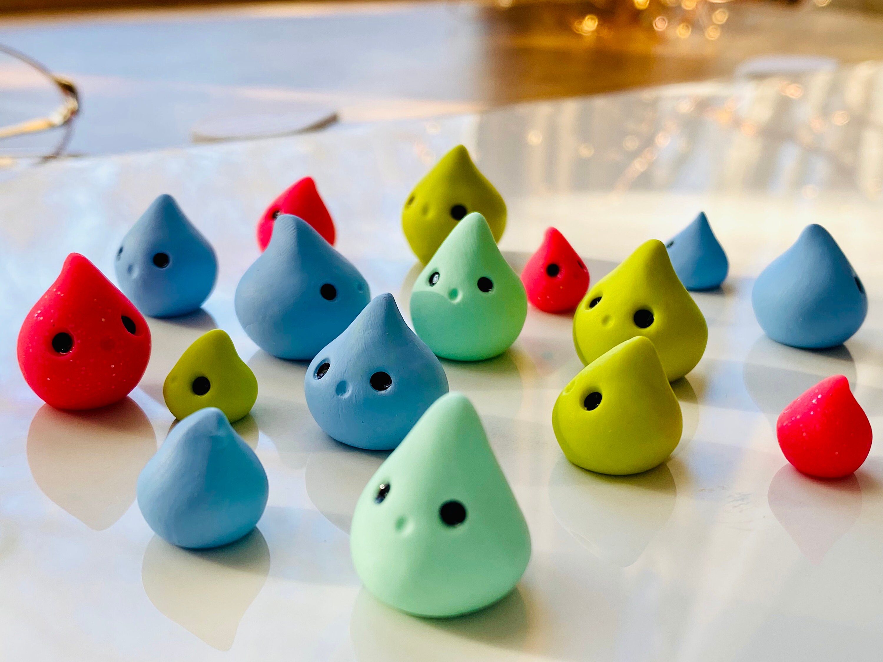Tiny Cute Blobs, Micro Miniature, Handmade Clay Creature Figurine, Desk ...
