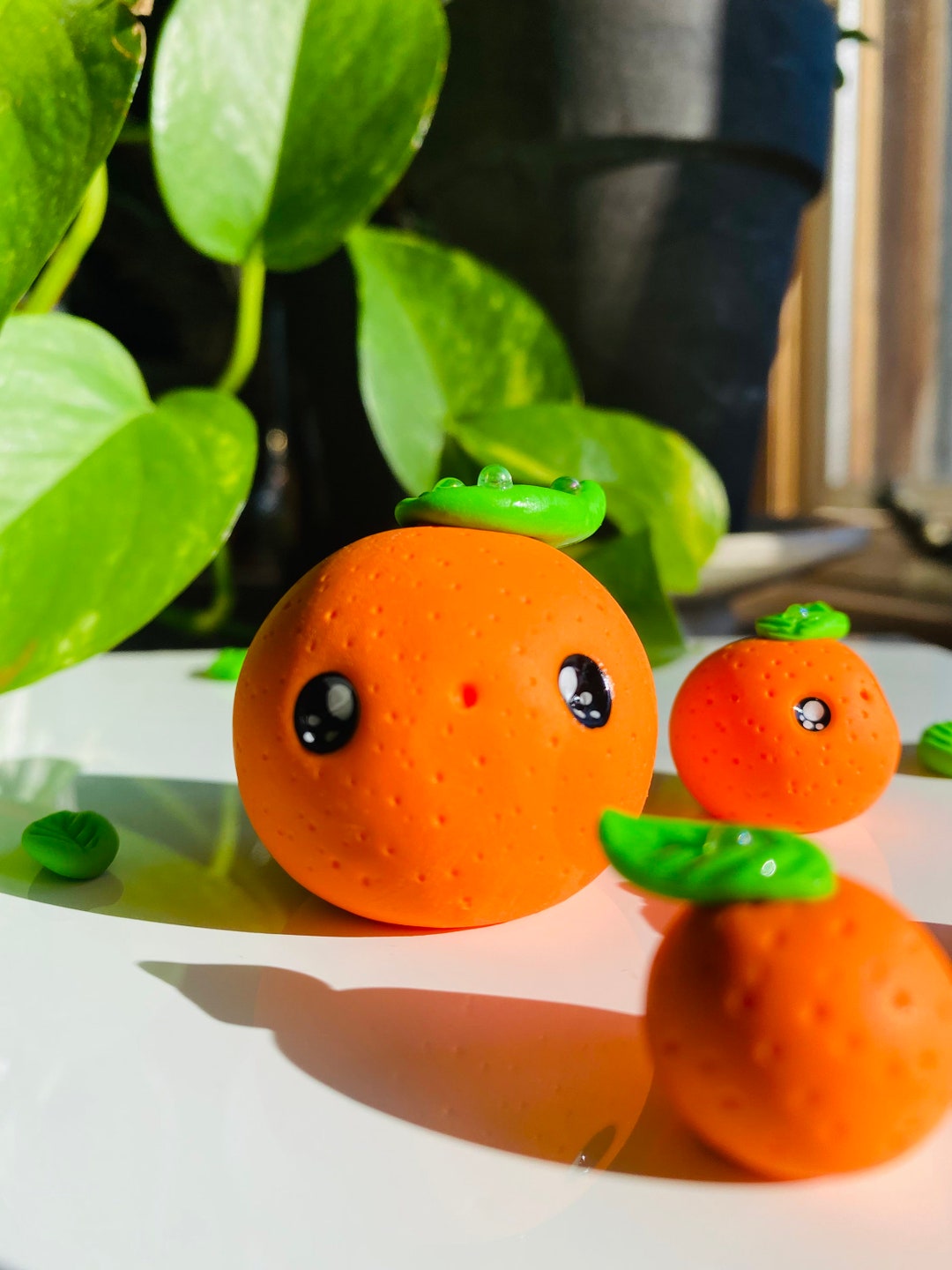 Orange Blobs Cute Clementine Fruit Set Figurine Desk Friends Handmade ...