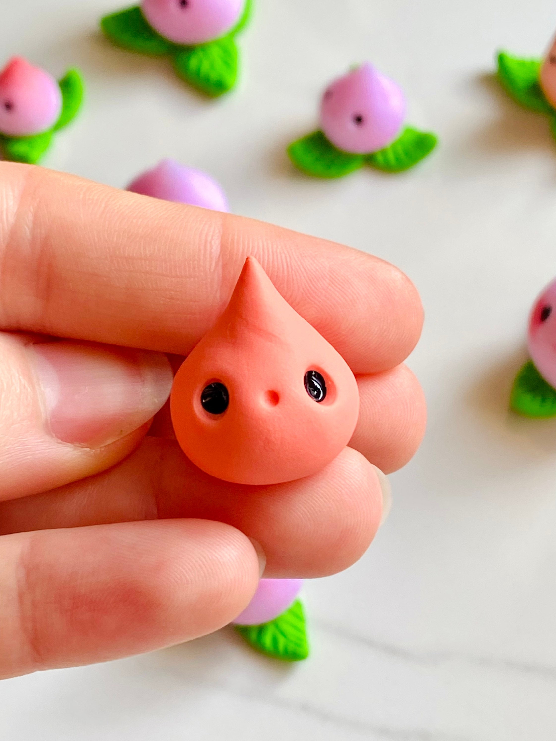 Pink Blob Cute Handmade Clay Miniature Handmade Clay Figurine, One of a ...