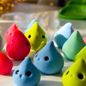 Tiny Cute Blobs, Micro Miniature, Handmade Clay Creature Figurine, Desk ...
