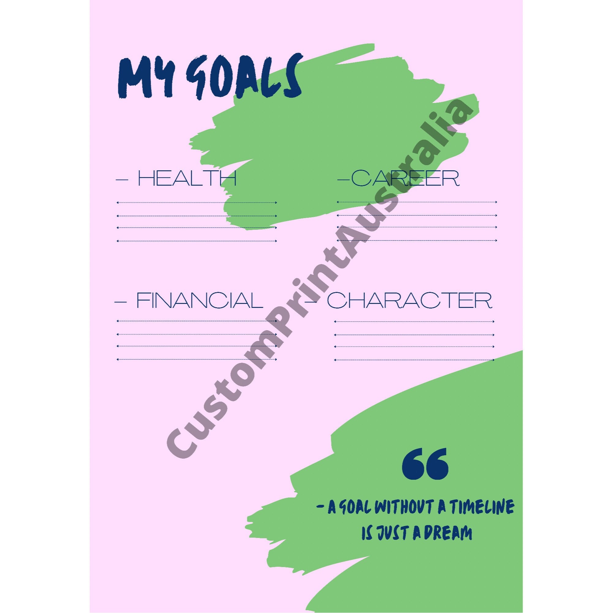 Goal Tracker Printable, Goal Planner, Insert, Life Goals Printable ...