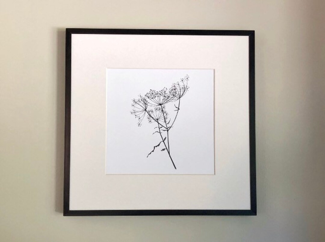 Seed Head Print - Grass Seed Heads, Botanical Sketch, Fine Line Ink ...