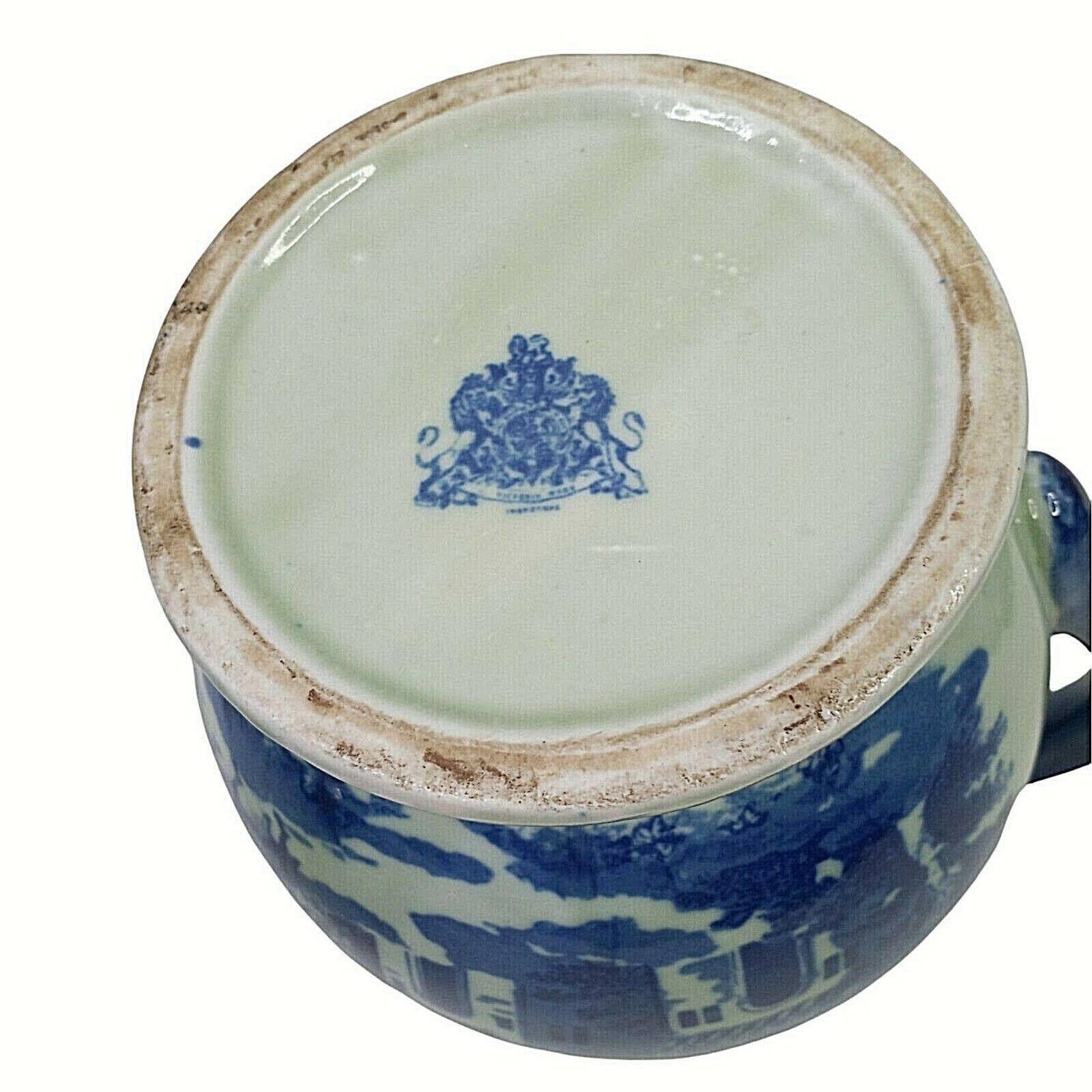 Vintage Ironstone Flow Blue Large Water Pitcher and Basin Victoria Ware ...