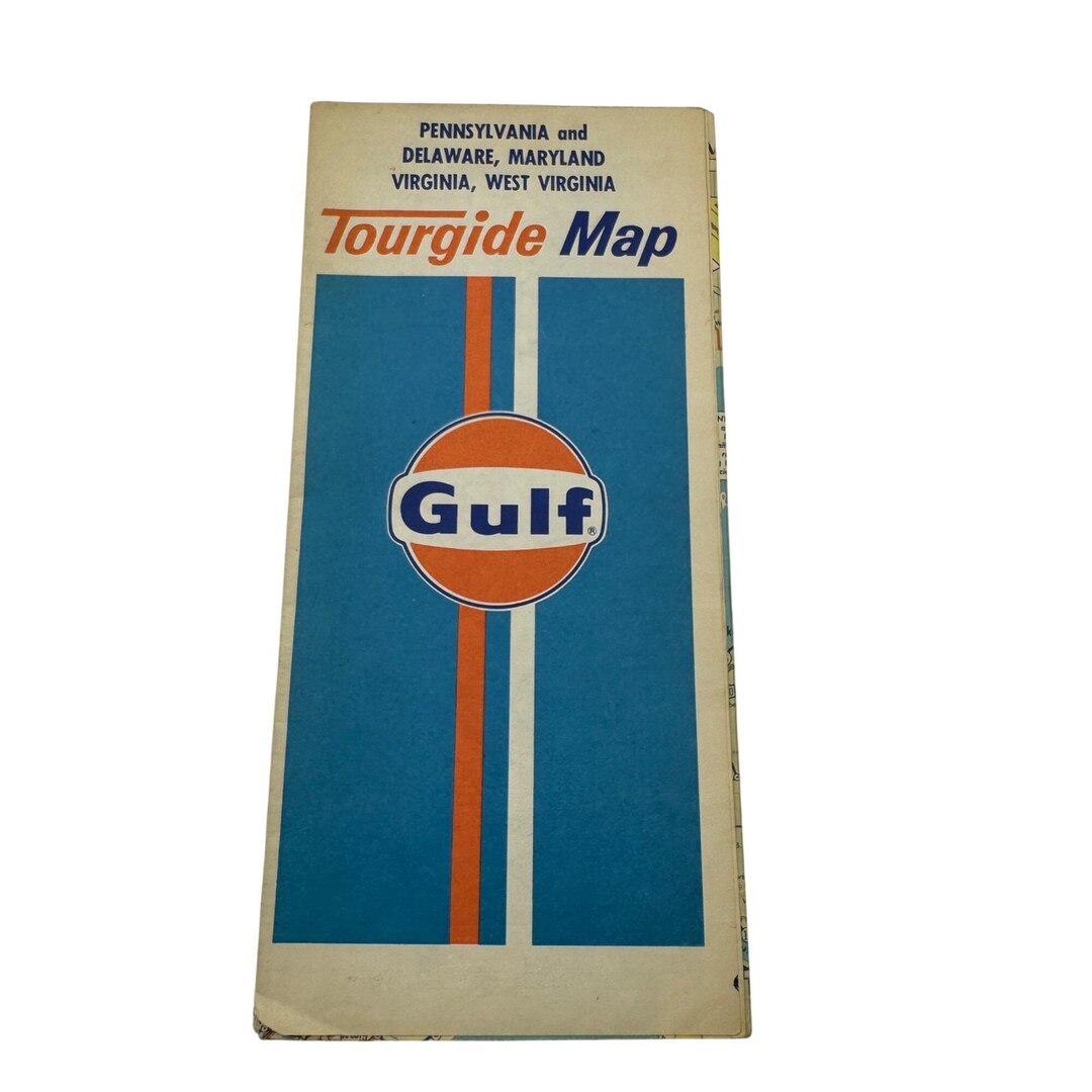 1973 Gulf Tourgide Map for Pennsylvania Delaware Maryland Virginia West ...