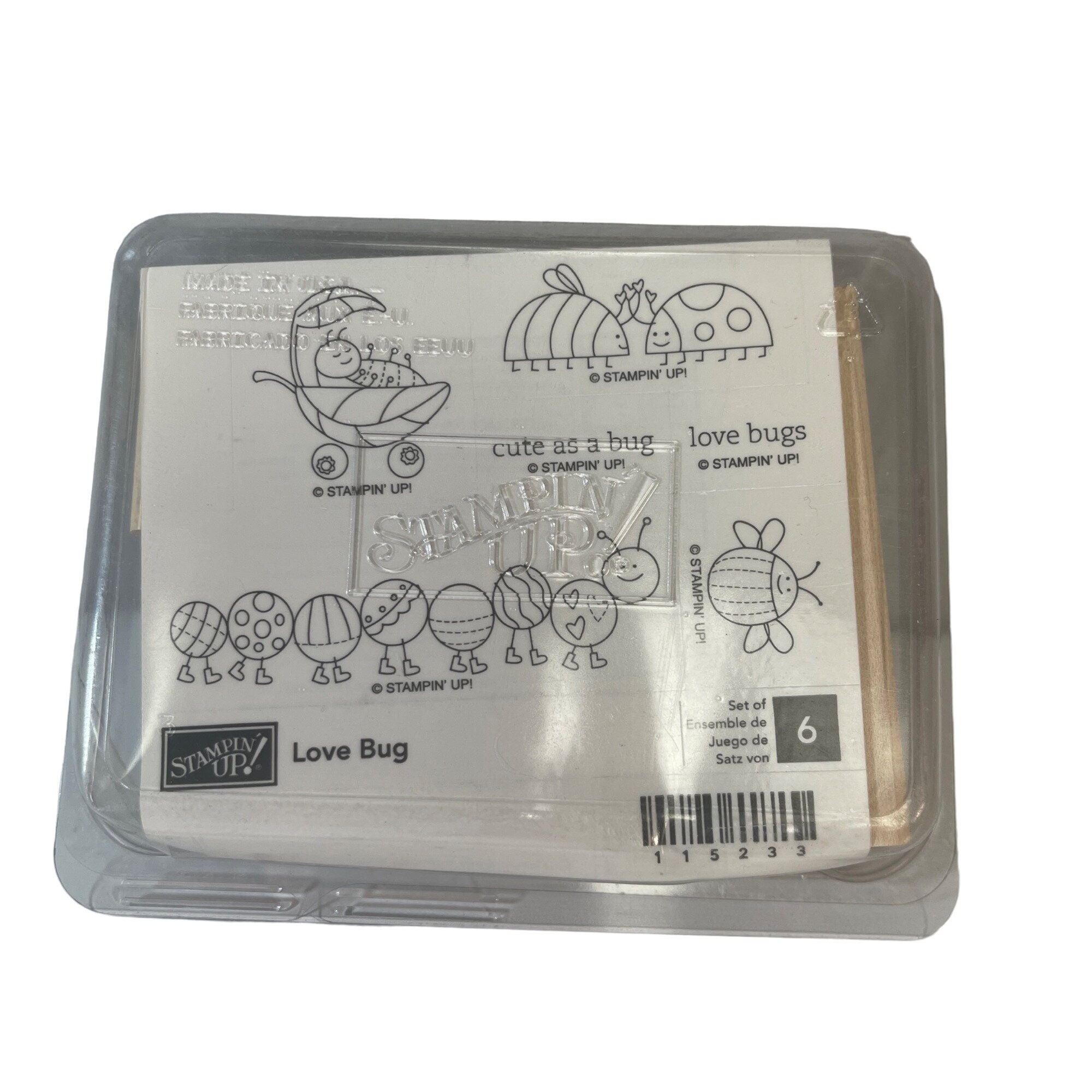 Stampin up Love Bug Rubber Stamp Set Unmounted New - Etsy
