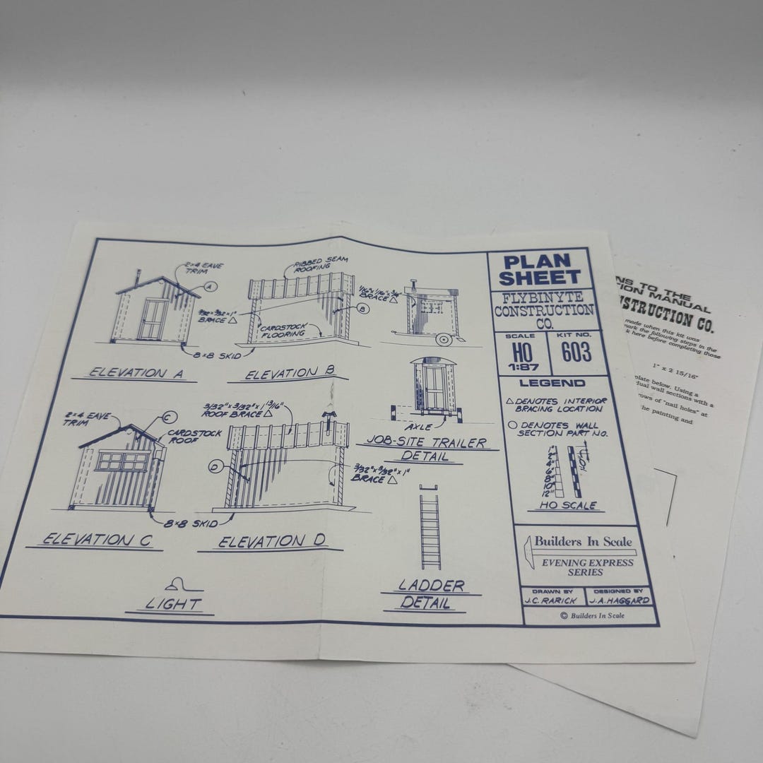 Builders in Scale HO Scale Construction Manual Kit 603 Plans - Etsy