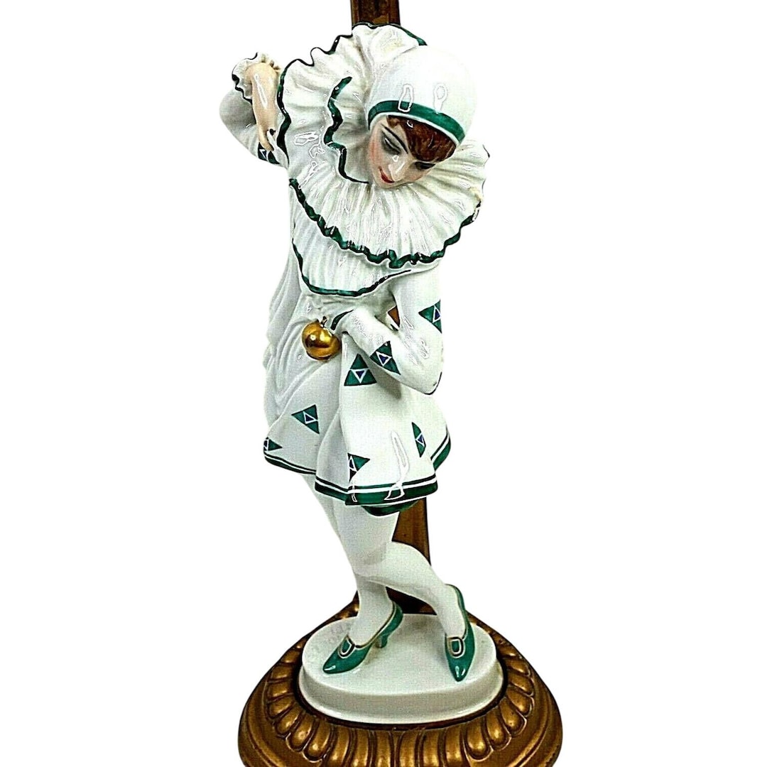 Antique Rosenthal Pierrot Figurine Lamp by C Holzer Defanti Art Deco ...