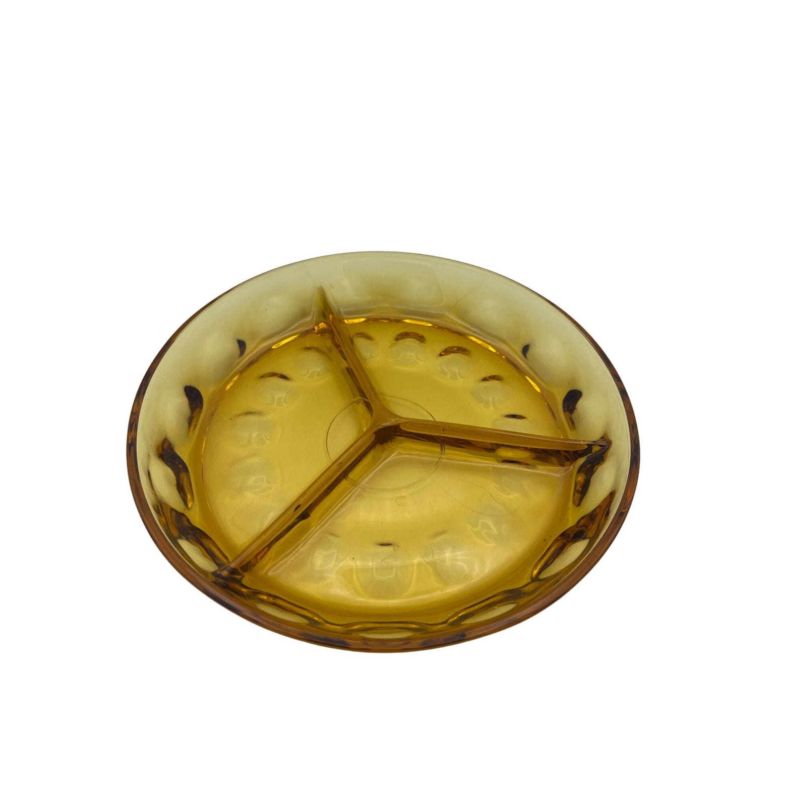 1950s Amber Indiana Glass Thumbprint Divided Relish Dish - Etsy