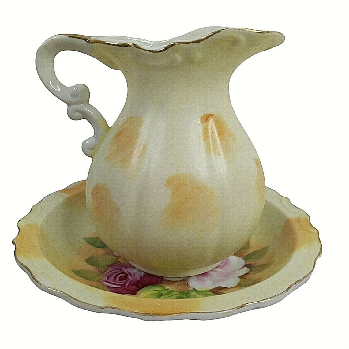 Vintage Roses Bowl Pitcher Wash Basin Japan Small Decorative 6 Hand ...