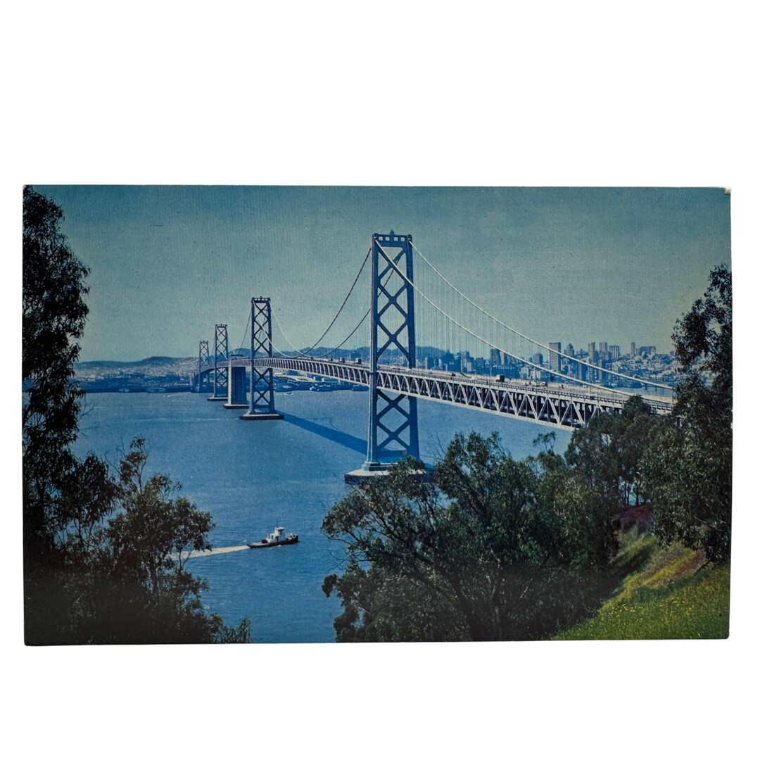 Vintage San Francisco-oakland Bay Bridge Postcard - Etsy