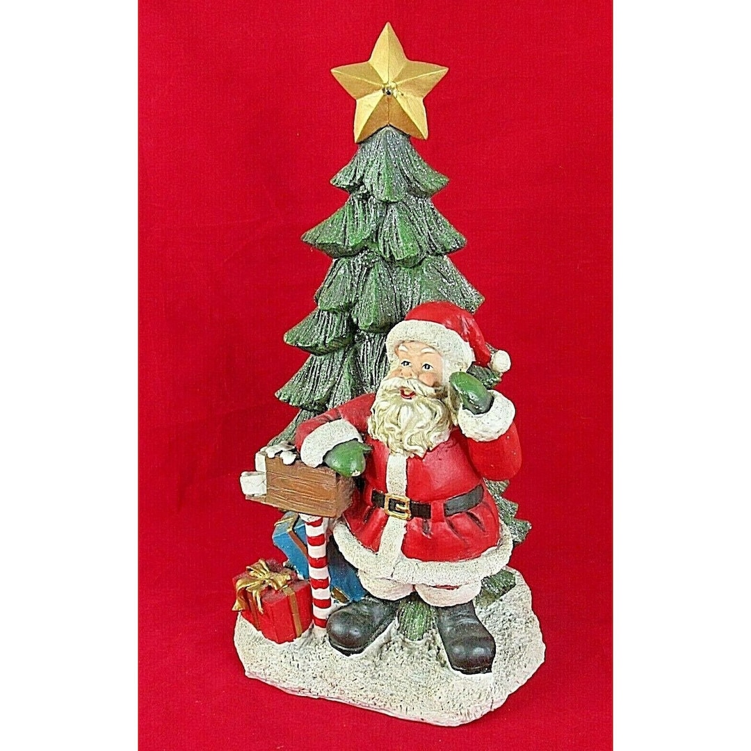 Vintage Christmas Tree Tabletop Santa Star 16" Parts Repair Doesn't ...
