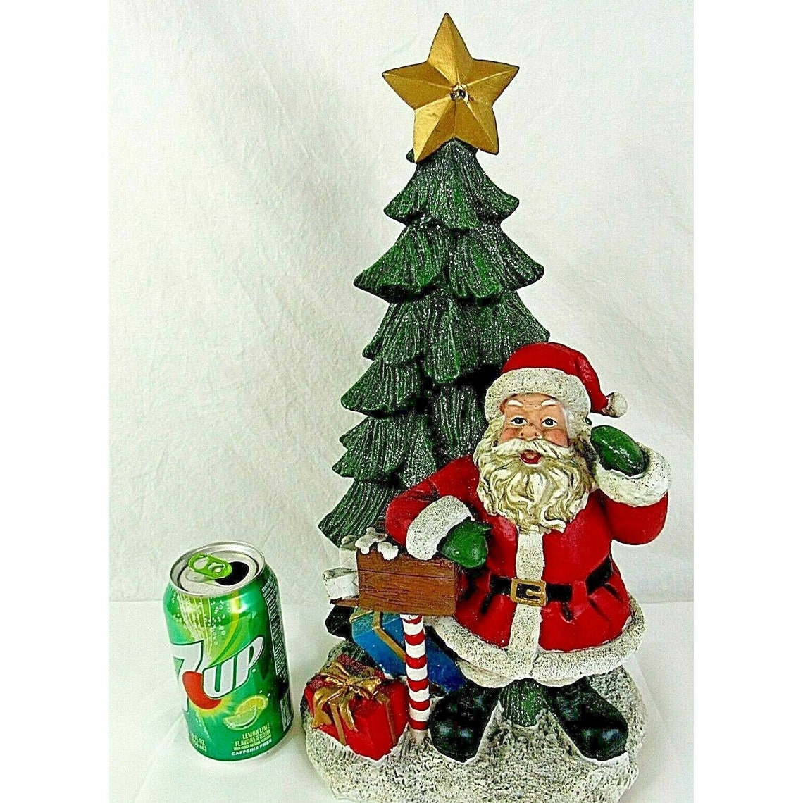 Vintage Christmas Tree Tabletop Santa Star 16" Parts Repair Doesn't ...