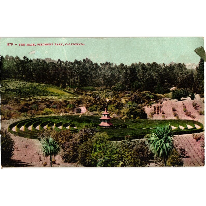 Vintage Postcard the Maze Piedmont Park California - Etsy