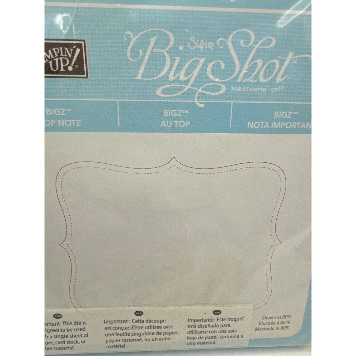 Stampin up Sizzix Big Shot Bigz Top Note Die for Paper Crafting - Etsy