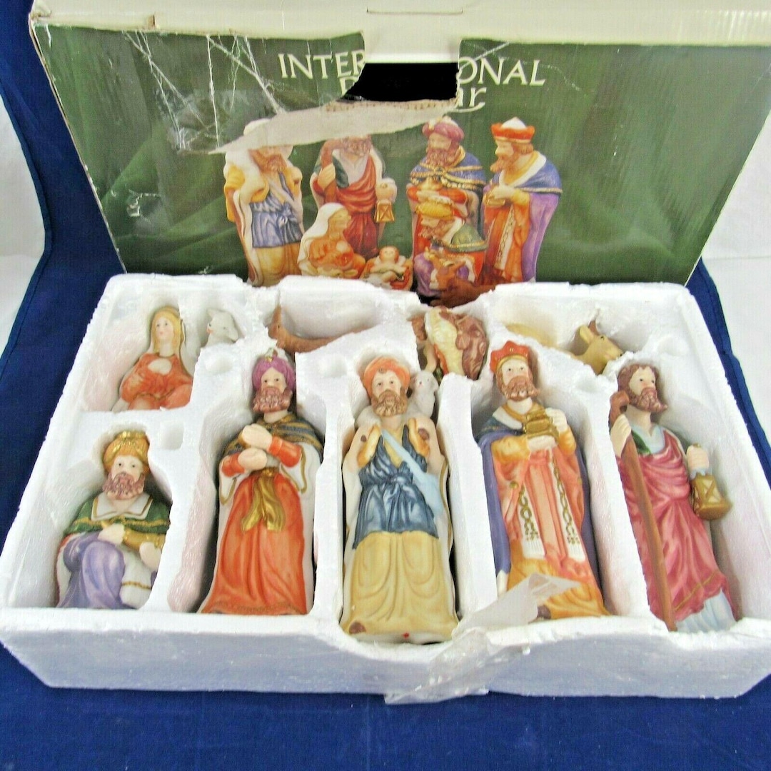 Nativity Set Christmas Ceramic 10 Piece International Bazaar No Base 7. ...
