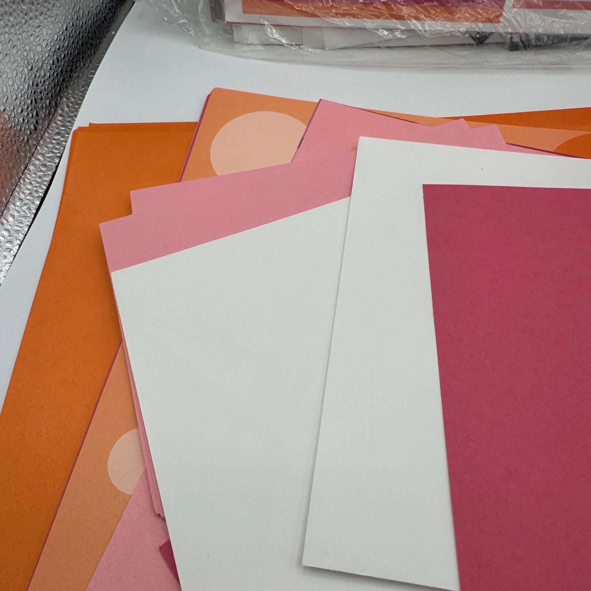 Scrapbook Kit With Pink & Orange Cardstock Stickers and Stencils for ...