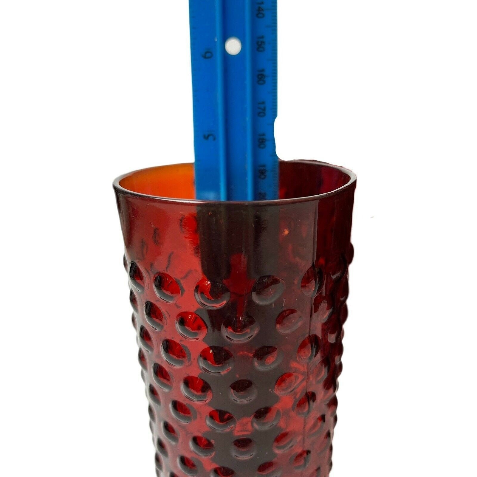 Anchor Hocking Ruby Red Hobnail Pitcher & 8 Juice Glasses - Etsy