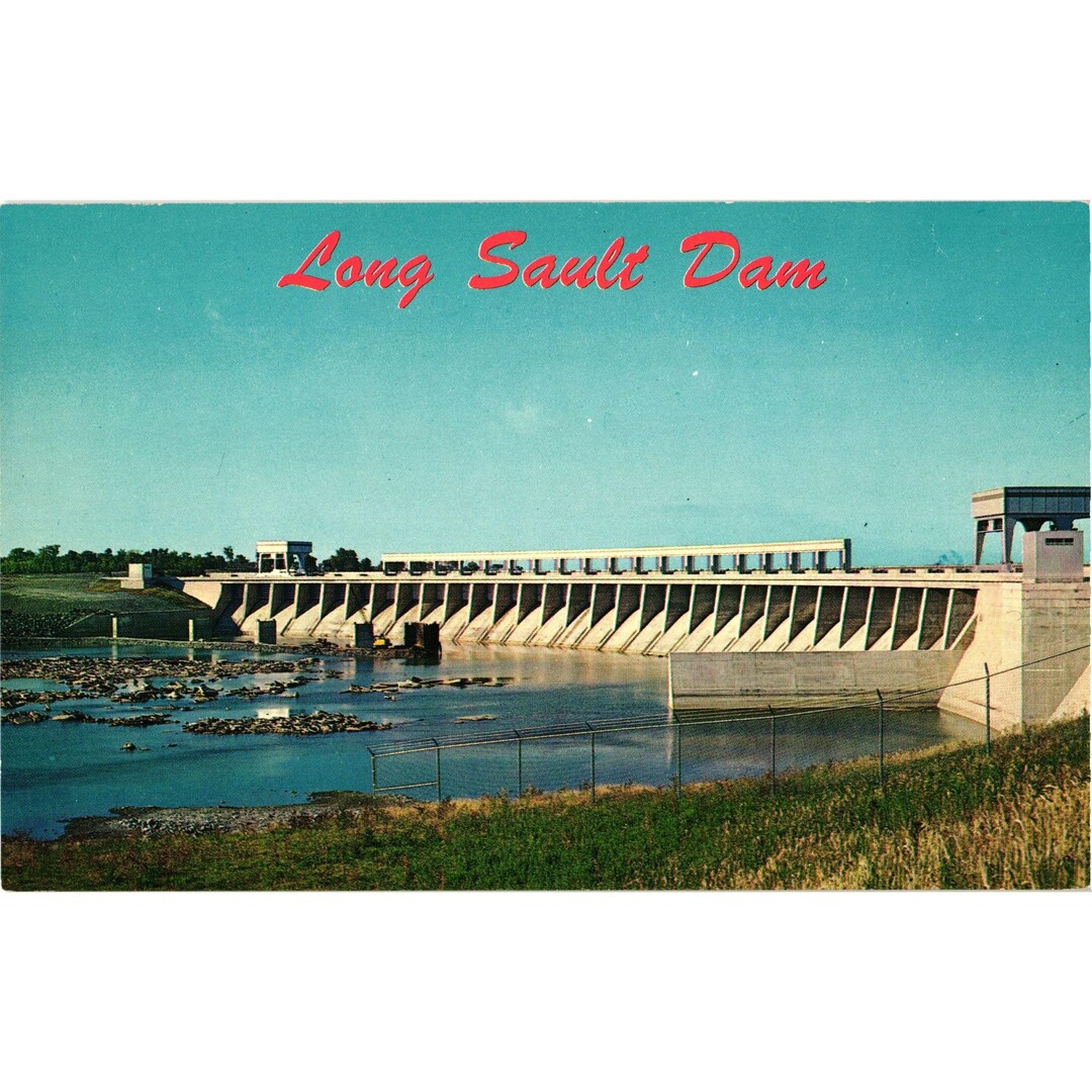 Long Sault Dam St. Lawrence Power Development 1950s Chrome Massena NY ...