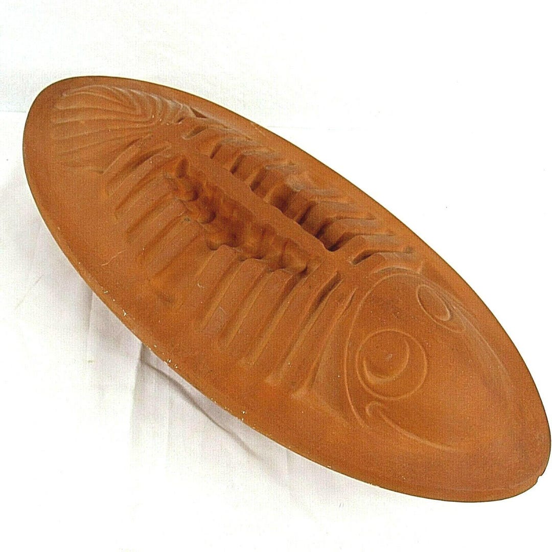 Vintage Terra Cotta Fish Baking Dish Pan Clay Stoneware Italy 18" Large ...