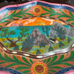 Hand-painted Mexican Ceramic Wall Plate With San Felipe Landscape Scene ...