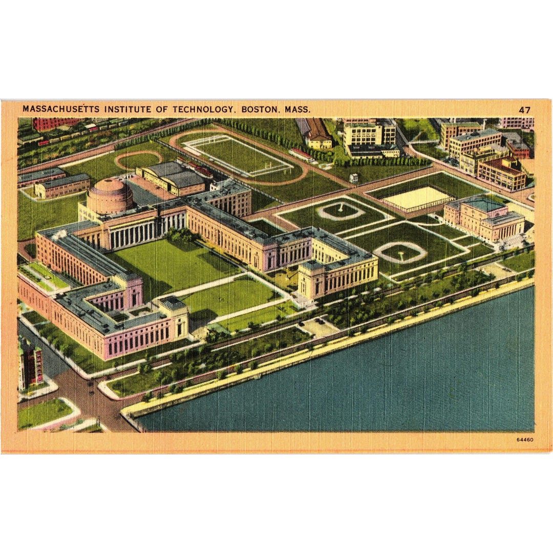 Massachusetts Institute of Technology Boston MA Linen Postcard 1940s ...