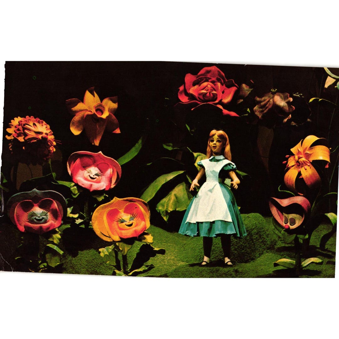 Walt Disney World Florida 1971 Postcard Alice in Wonderland Singing ...