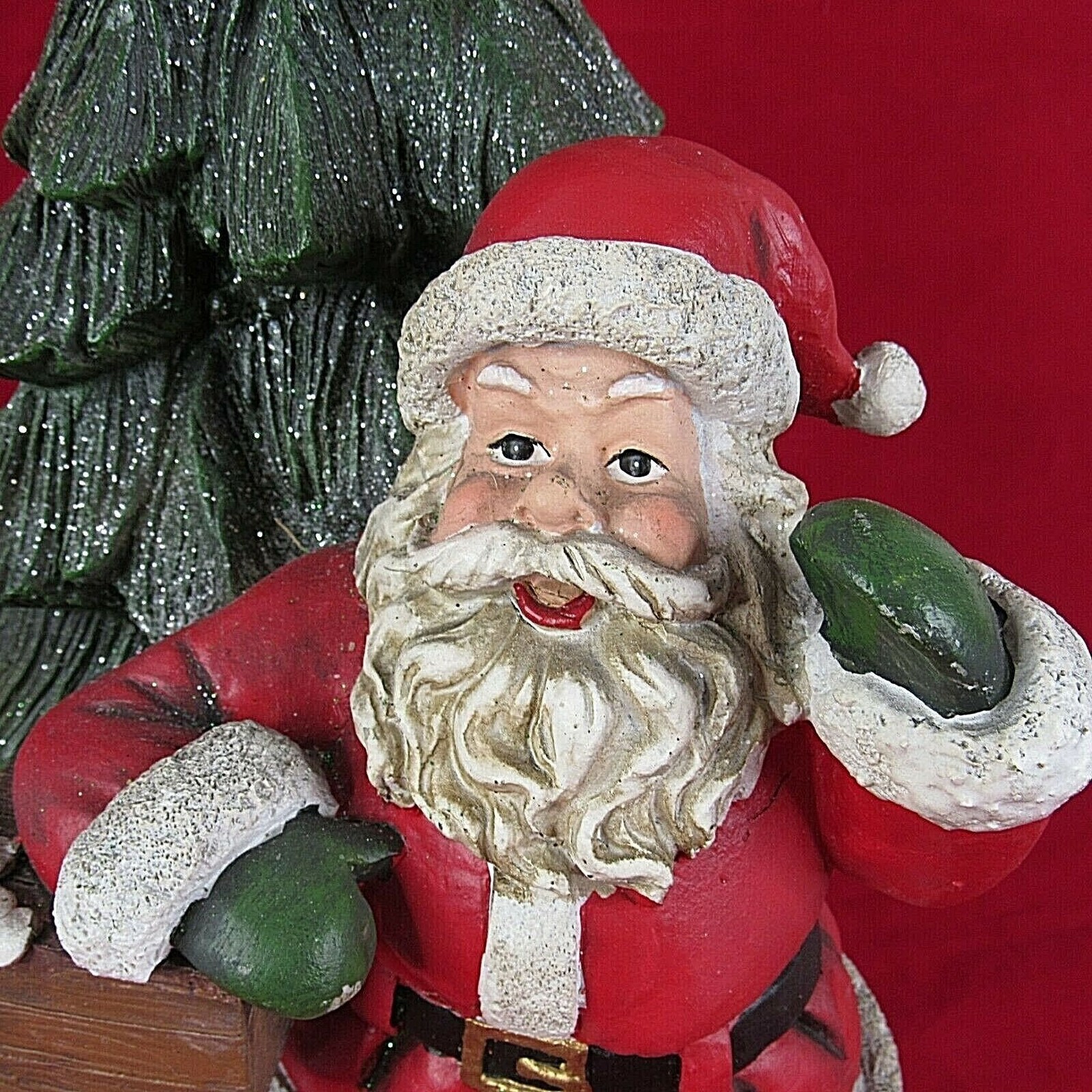 Vintage Christmas Tree Tabletop Santa Star 16" Parts Repair Doesn't ...