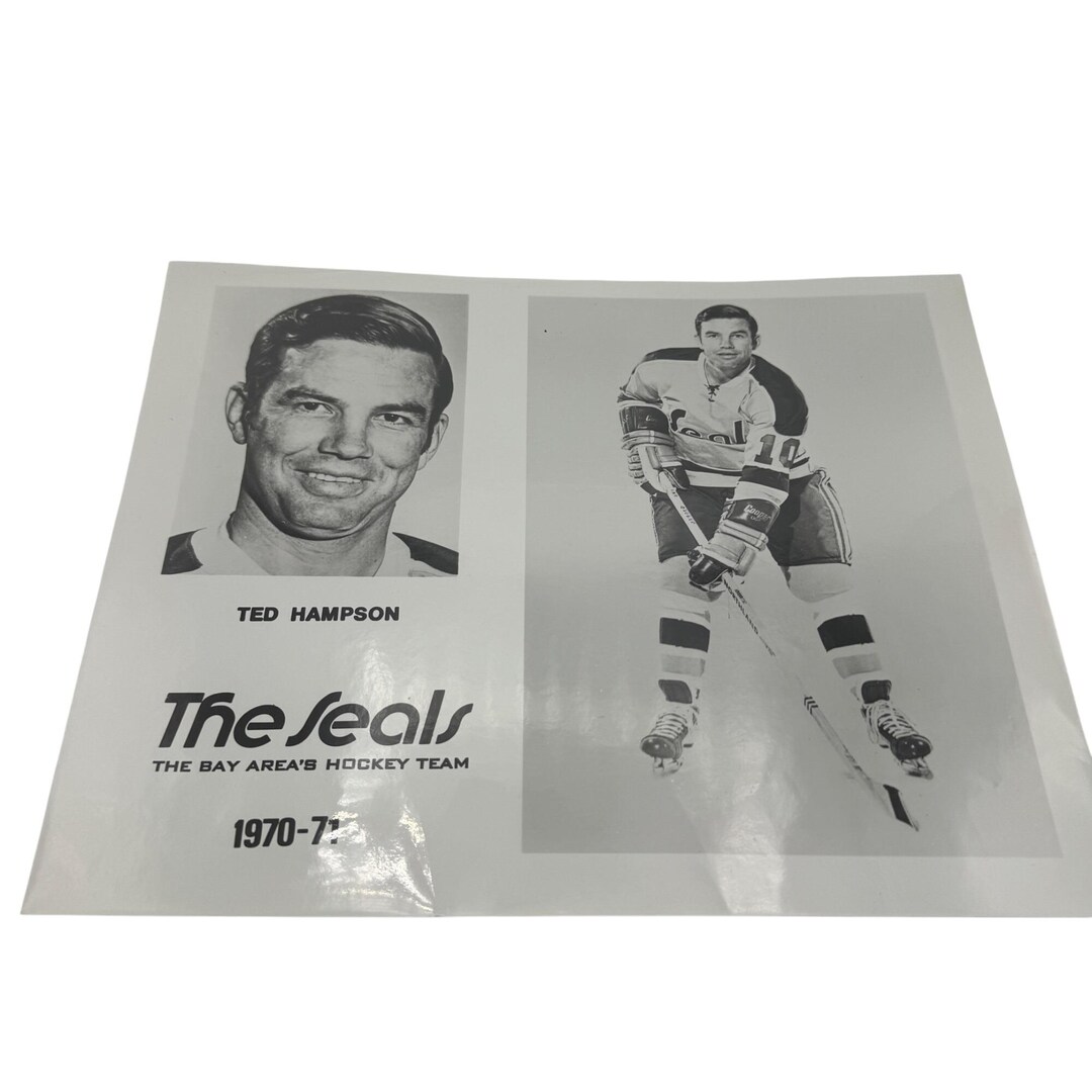 Ted Hampson the Seals 1970-71 Bay Area Hockey Team Black & White Press ...