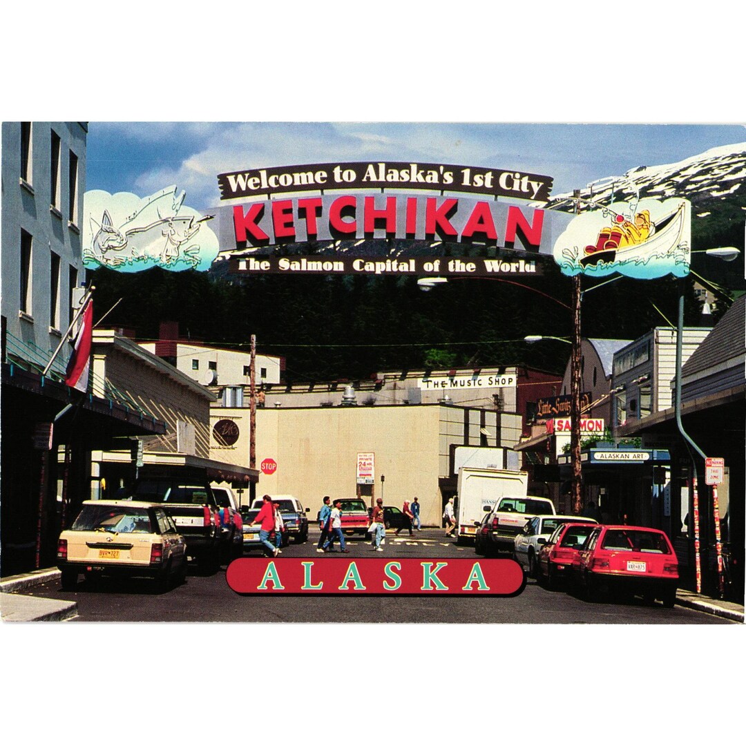 Ketchikan Alaska Salmon Capital Postcard Arctic Circle Enterprises - Etsy