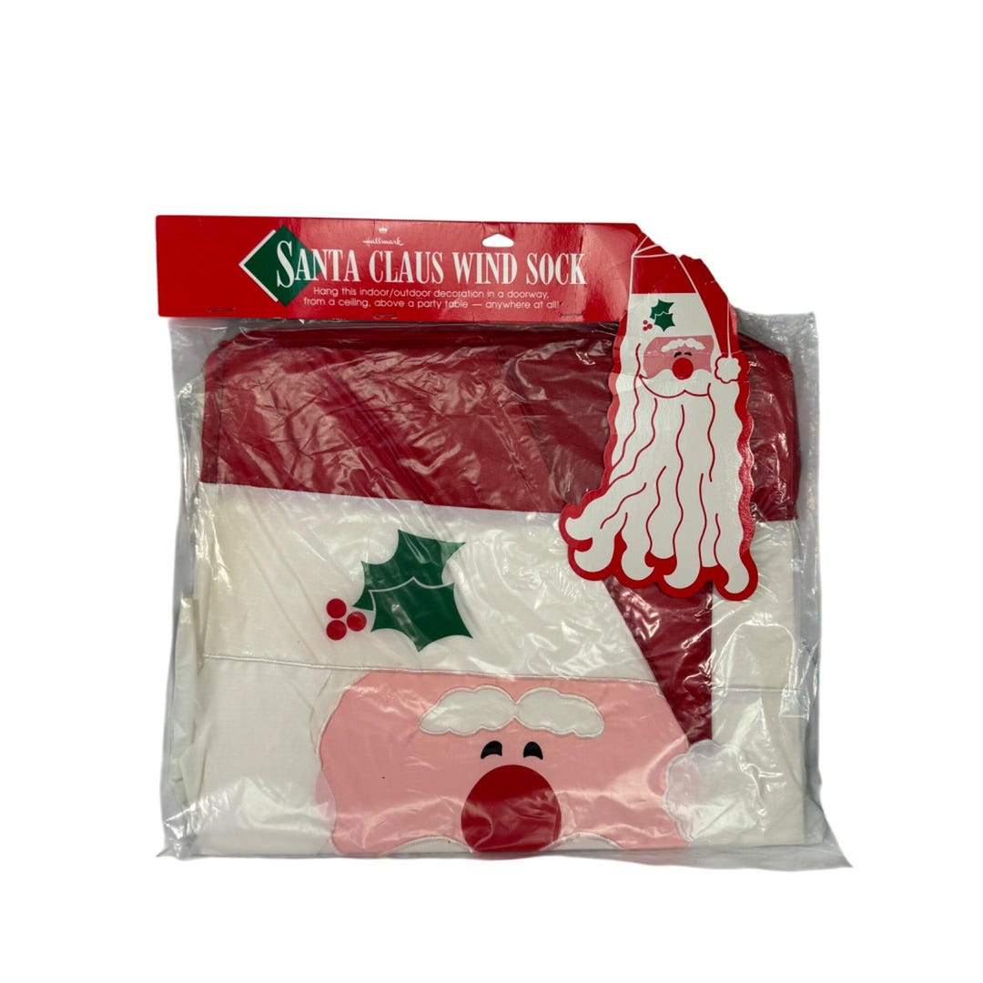 Vintage Hallmark Santa Claus Wind Sock Indoor/outdoor Holiday ...