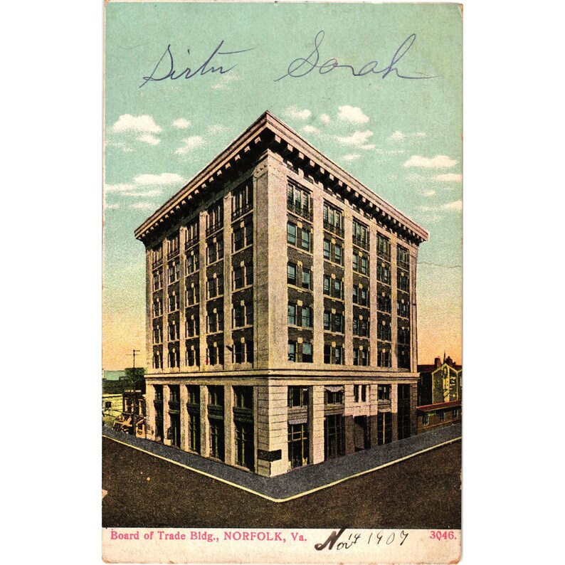 Vintage Postcard Board of Trade Building Norfolk Va Circa 1907 With ...