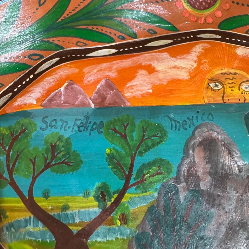 Hand-painted Mexican Ceramic Wall Plate With San Felipe Landscape Scene ...