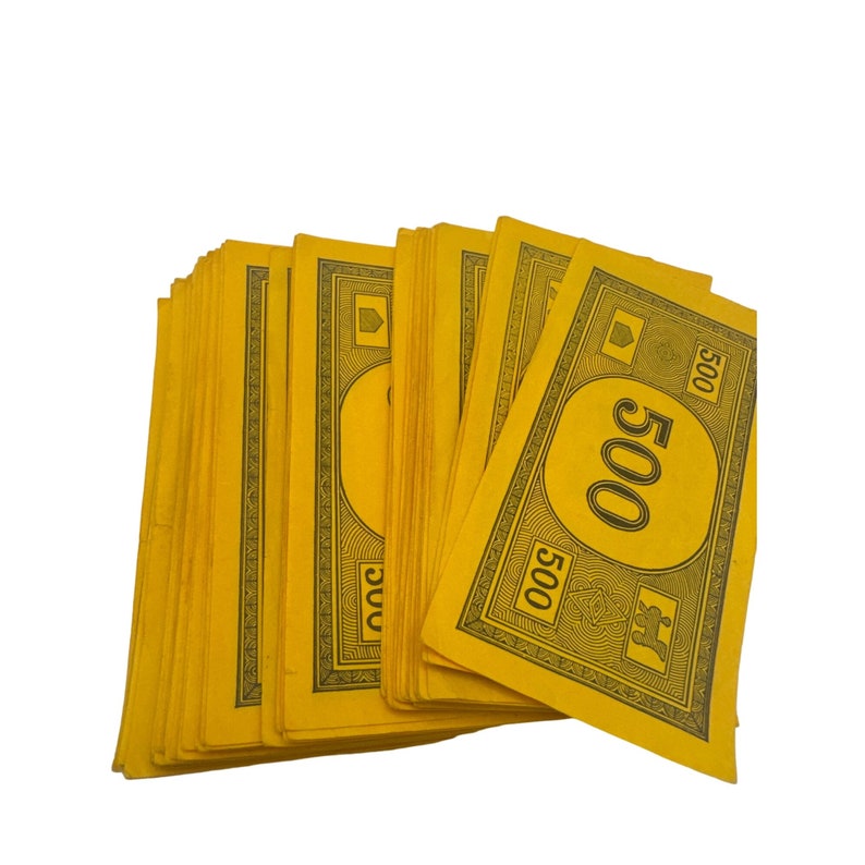 Monopoly Replacement Money Pack 500 Bills Yellow Vintage Board Game ...