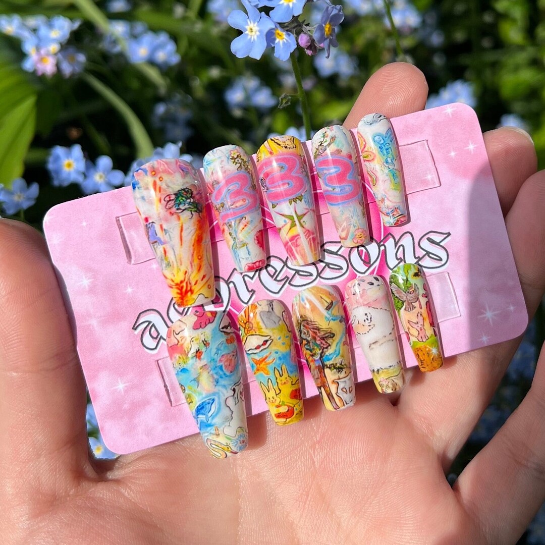 333 | Bladee Album Press on Nails | Coffin Shape | Drain Gang - Etsy