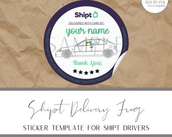 Personalized Grubhub Delivery Frog Sticker Template- Customizable Name ...